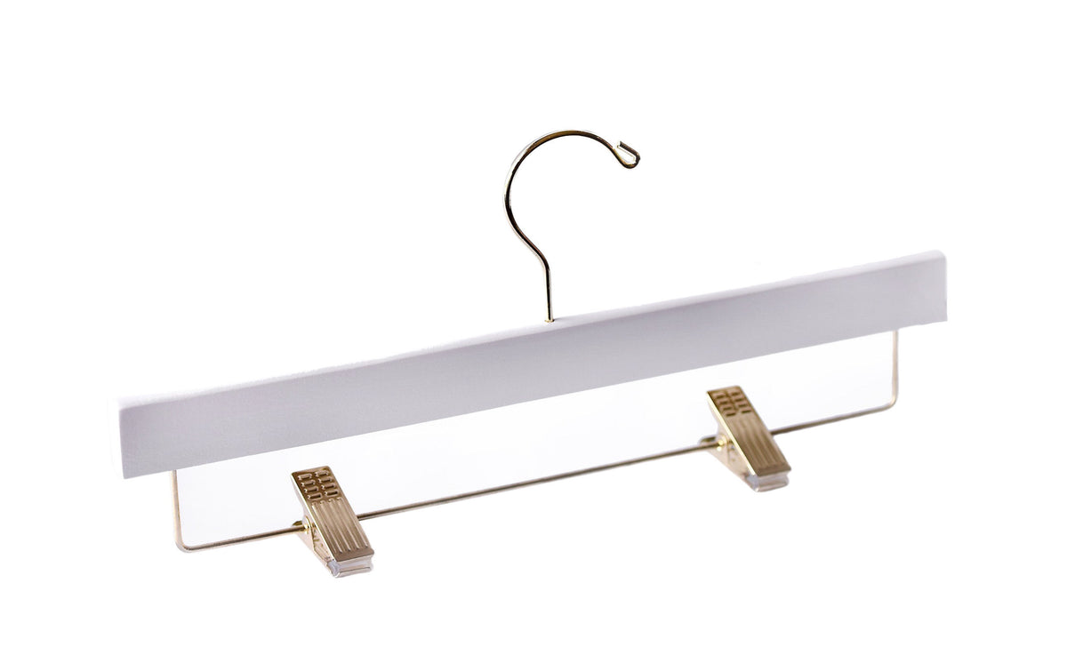 Adult White Wooden Bottom Hangers w/ Gold Hardware Royal Heirloom ...